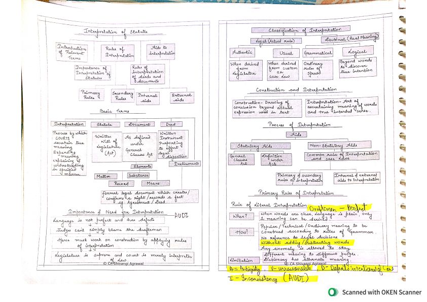 Download Interpretation of Statute by Shivangi agarwal mam chart ...