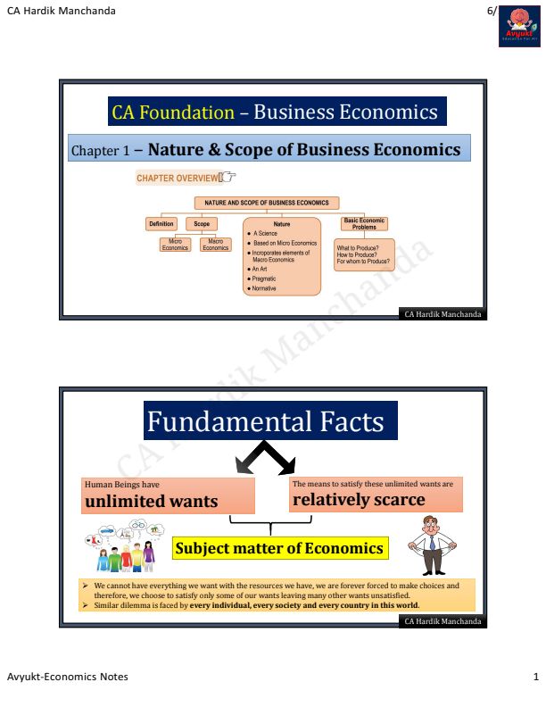 Download BUSINESS ECONOMIC NOTES BY CA HARDIK SIR FOR ALL CHAPTER ...