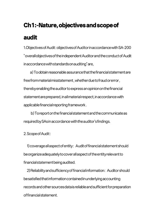 Download CA inter Audit ch 1 - Handwritten NotesNotes at Studycaller a ...