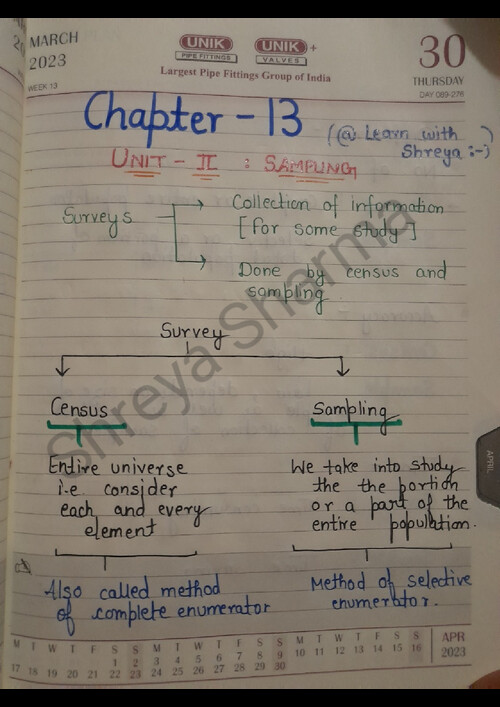 Download Quantitative aptitude ch 13 unit 2 sampling handwritten notes ...