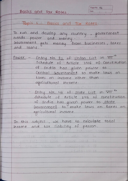Download DT Basics Tax Rates (By BB Sir) Handwritten notes for May 26 ...