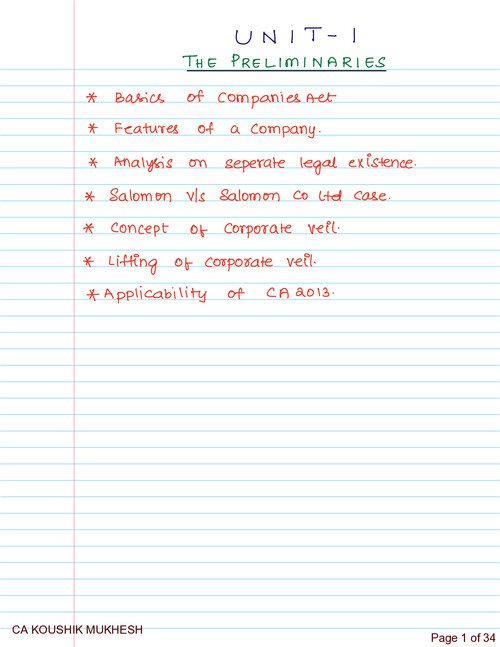 Download Preliminaries handwritten law notes for ca inter - Handwritten ...