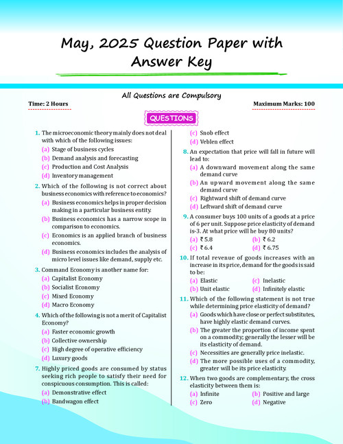 Download Ca foundation Economics May 2025 Paper with answer key - Past ...